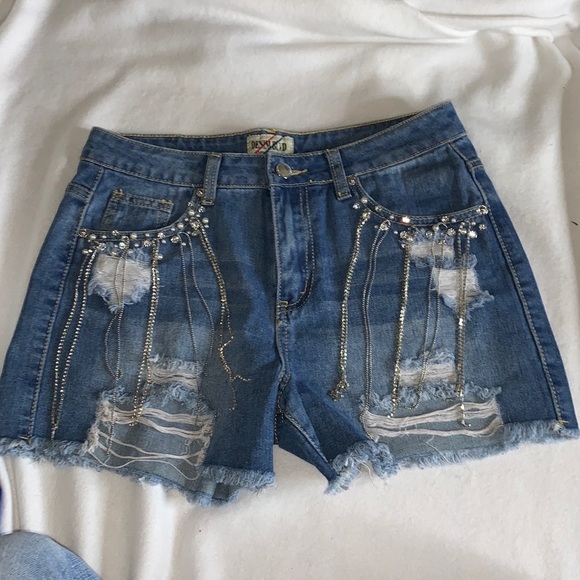 Denim&Co | Shorts | Womens Denim Blvd Bling Short Shorts | Poshmark